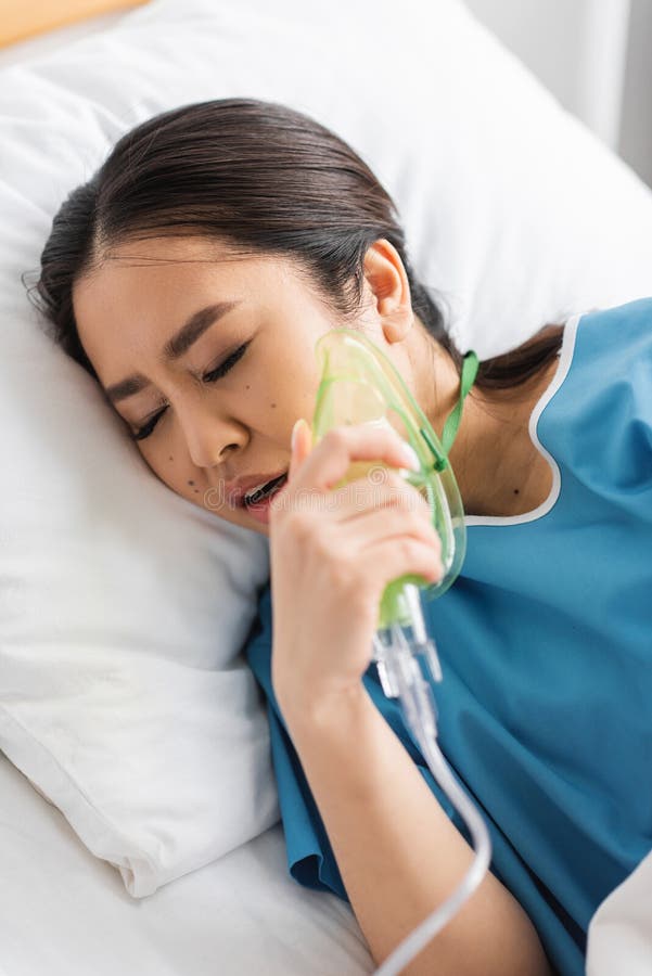 Side View of Diseased Asian Woman Stock Photo - Image of pneumonia ...