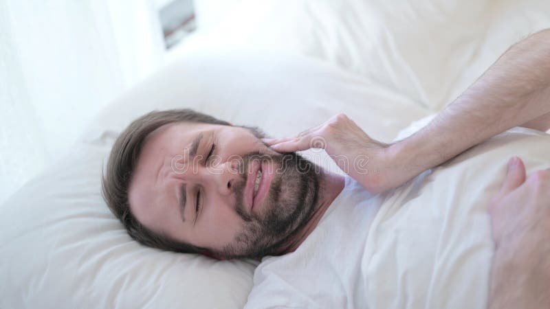 Sick Beard Young Man Having Toothache in Bed Stock Image - Image of ...
