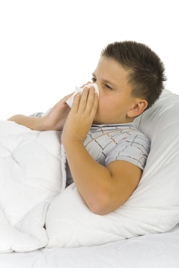 Sick boy in bed stock photo. Image of internist, medicine - 3463064