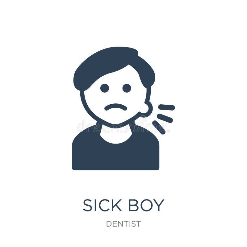Sick Boy Icon in Trendy Design Style. Sick Boy Icon Isolated on White ...