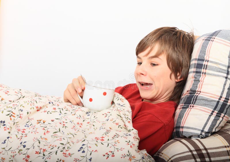 Sick boy stock image. Image of pillow, madness, blanket - 48552147