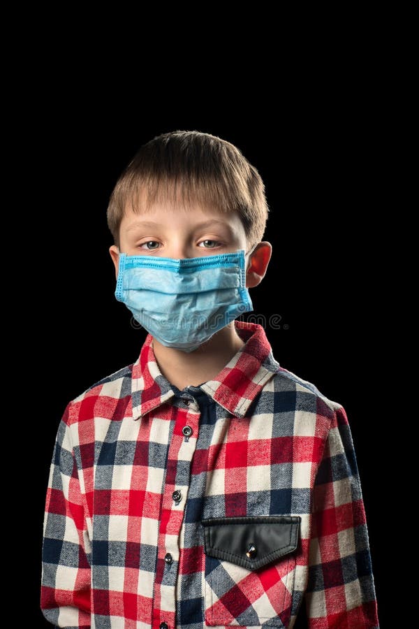Sick boy in medical mask stock photo. Image of healthcare - 131521776