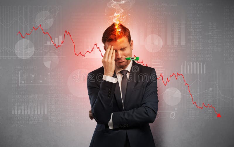 Sick Businessman with Decreasing Performance Concept Stock Image ...