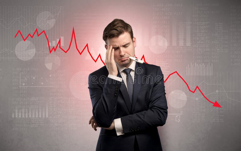 Sick Businessman with Decreasing Performance Concept Stock Image ...