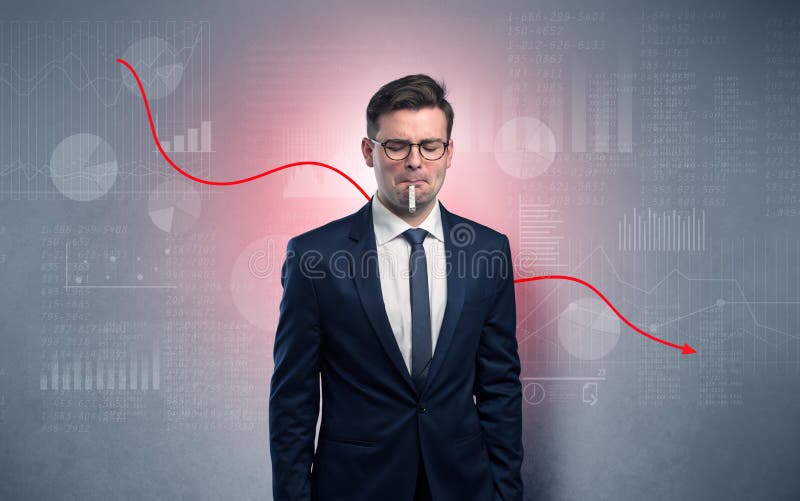 Sick Businessman with Decreasing Performance Concept Stock Image ...