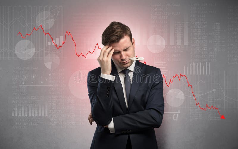 Sick Businessman with Decreasing Performance Concept Stock Photo ...