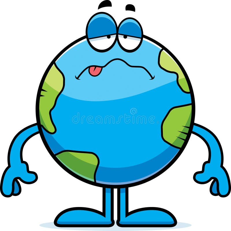 Sick Cartoon Earth stock vector. Illustration of graphic - 47066004
