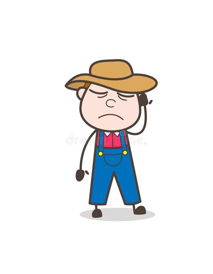 Sick Cowboy stock vector. Illustration of worried, cartoon - 5638785