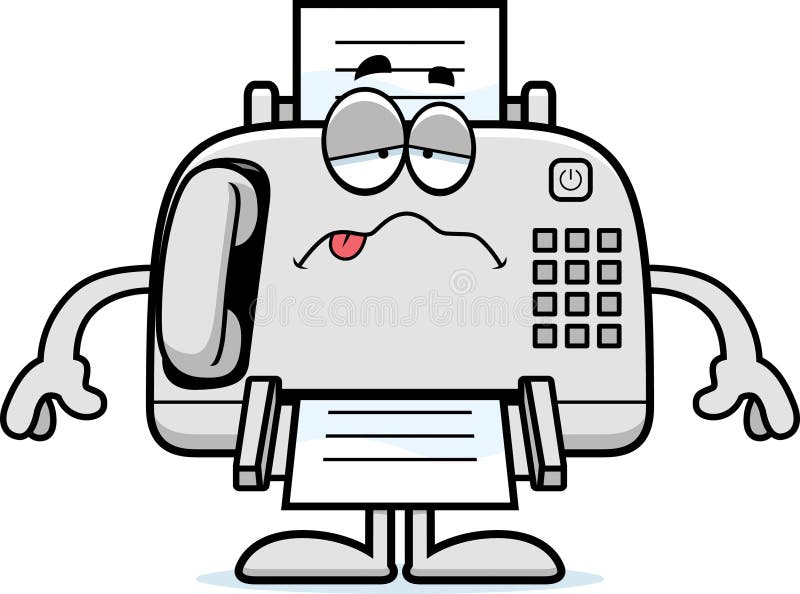 Sick Cartoon Fax Machine stock vector. Illustration of telecopying ...