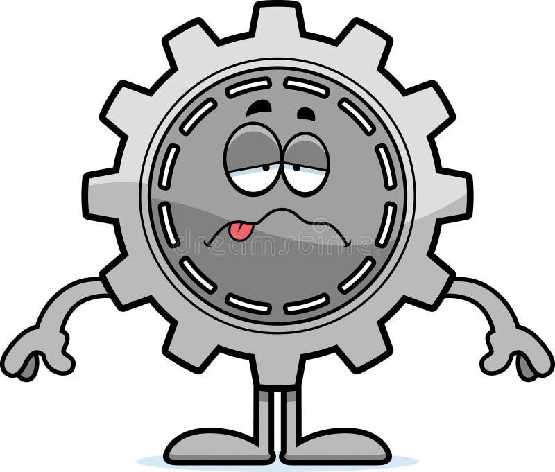 Sick Cartoon Gear stock vector. Illustration of sprocket - 52396028