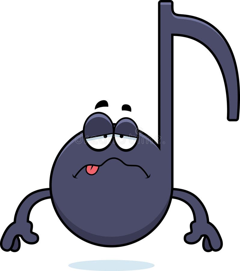 Cartoon Musical Note Waving Stock Vector - Illustration of note ...