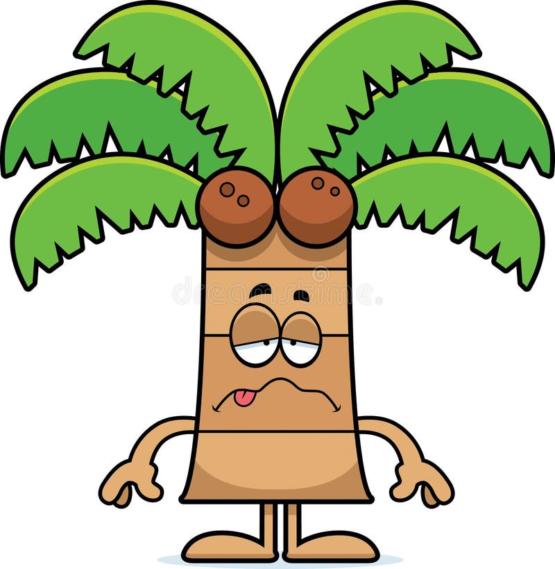 Sick Cartoon Palm Tree stock vector. Illustration of tree - 47754187