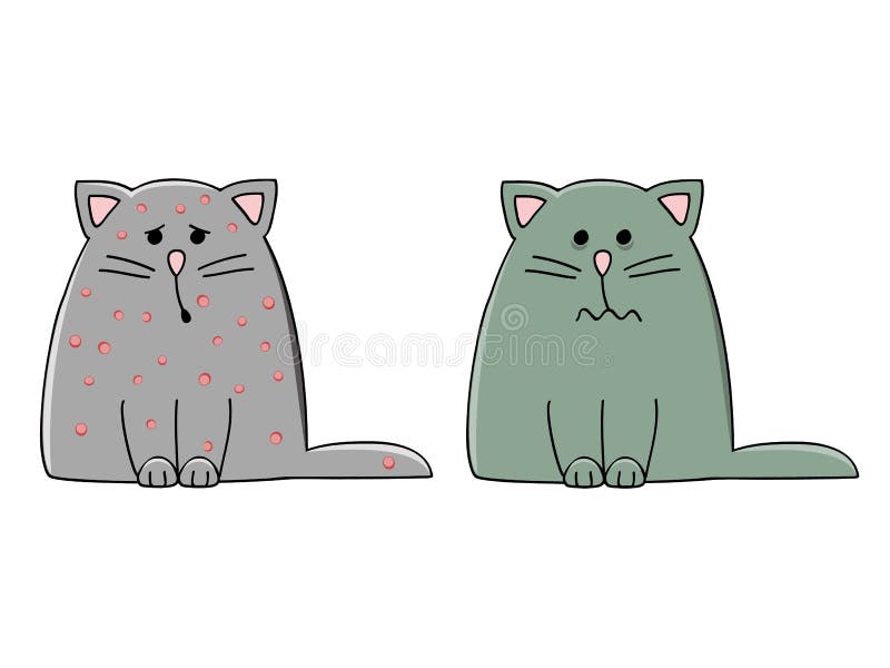 Sick cat stock vector. Illustration of sadness, feline - 32180566