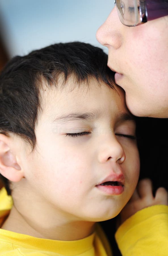 Sick child stock image. Image of illness, family, nose - 13459435