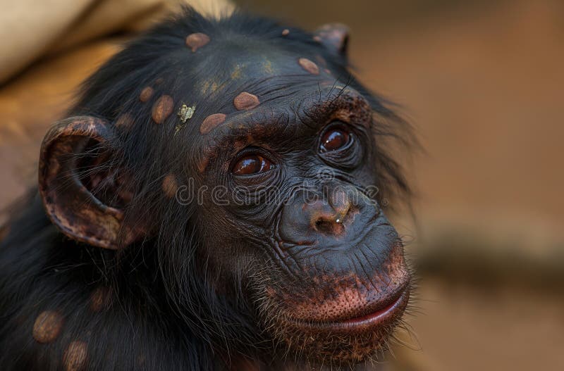 Sick Chimpanzee Suffering from Monkeypox Virus Stock Image - Image of ...