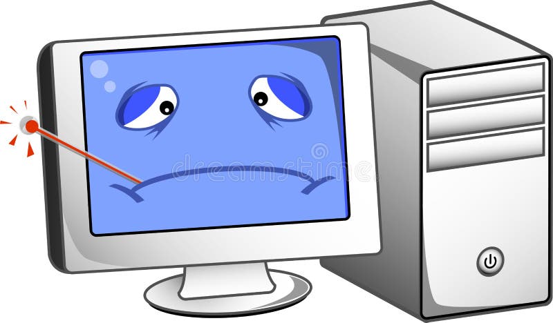 Sick computer stock vector. Illustration of software - 13355999
