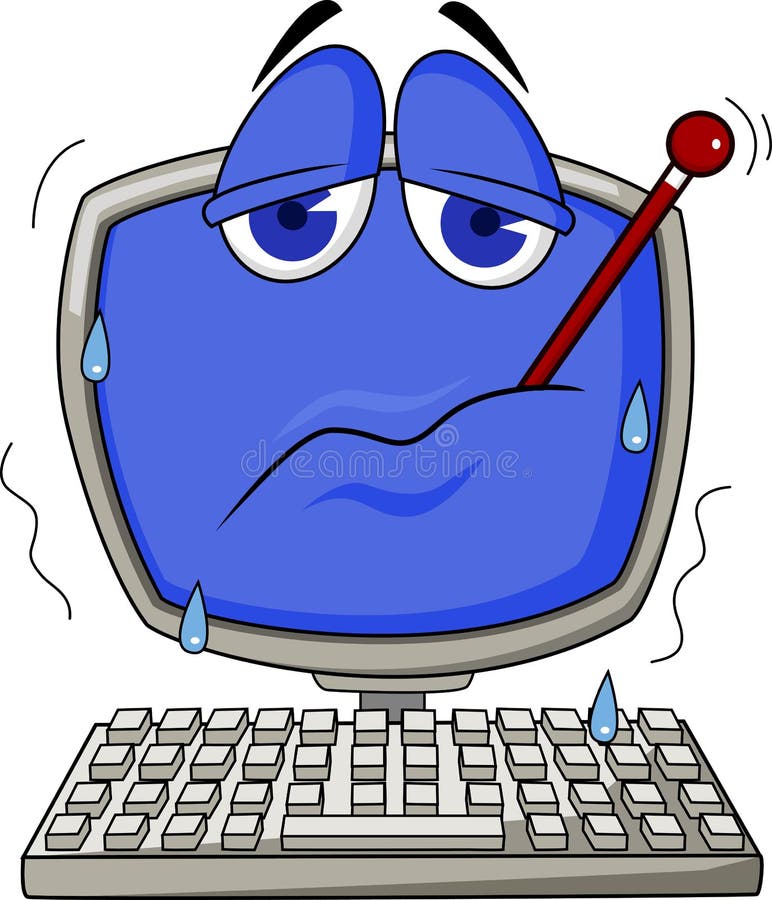 Sick computer stock illustration. Illustration of monitor - 7154074
