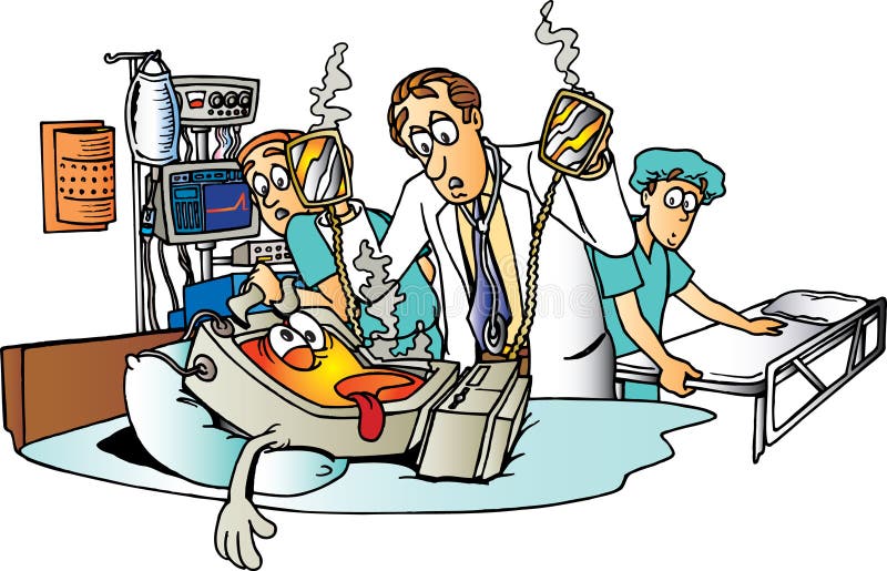 Sick computer stock illustration. Illustration of monitor - 7154074