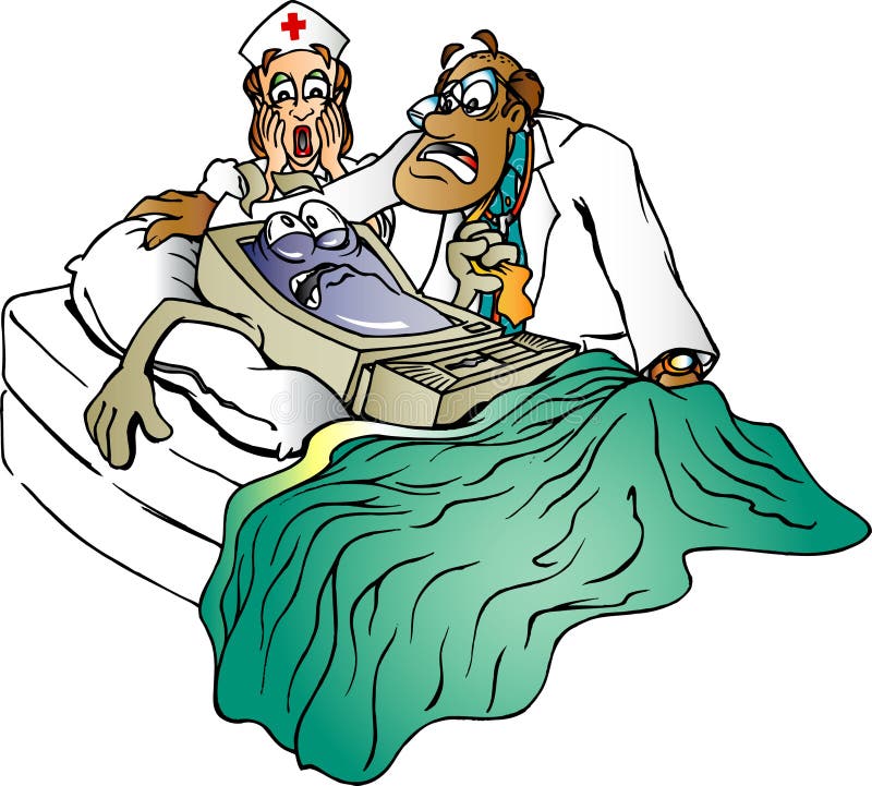 Sick Computer stock vector. Illustration of dying, obsolete - 5627220