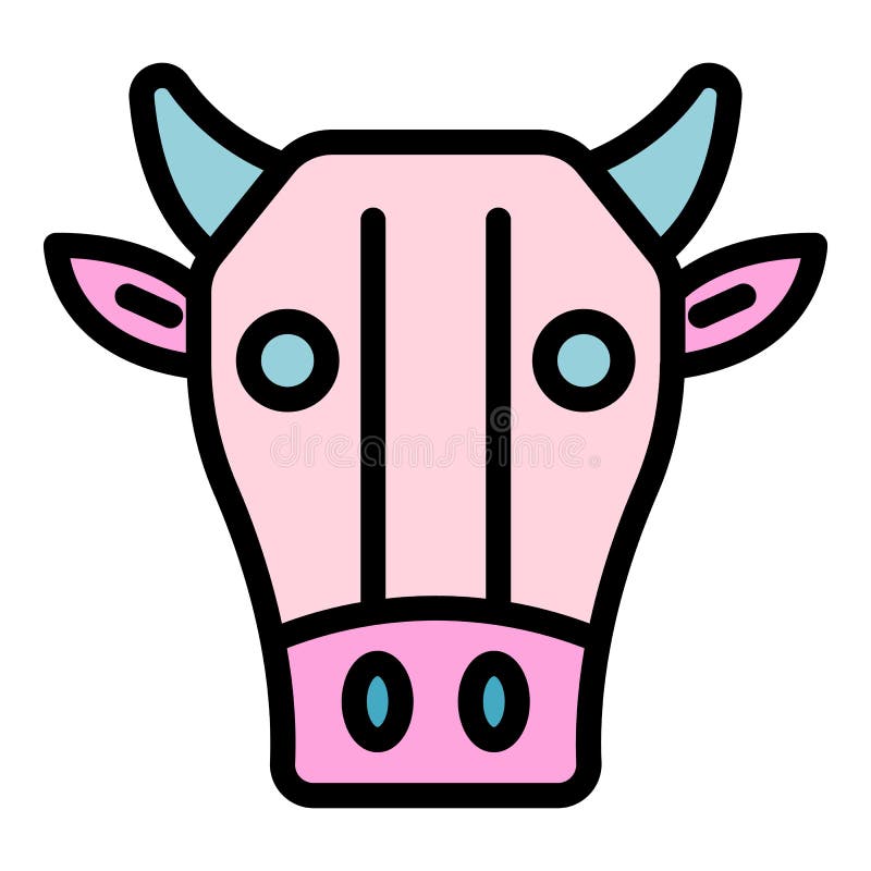 Sick Cow Icon Color Outline Vector Stock Vector - Illustration of thin ...