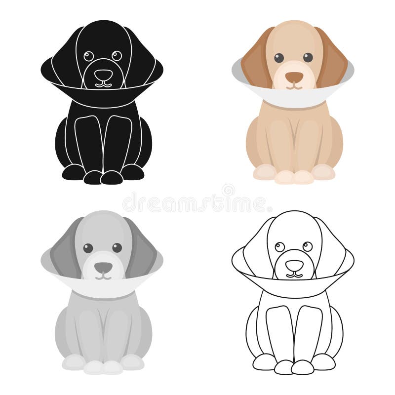 Sick Dog Vector Icon in Cartoon Style for Web Stock Vector ...