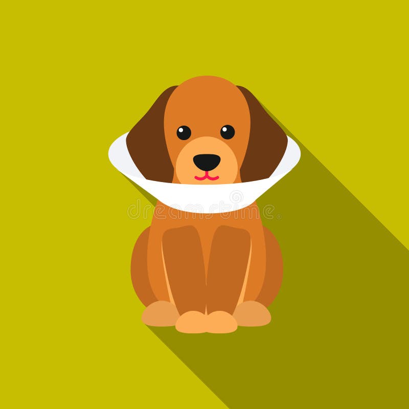 Sick Dog Vector Icon in Flat Style for Web Stock Vector - Illustration ...