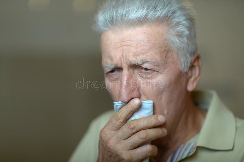 Sick elderly man stock photo. Image of grey, adult, fever - 56816826