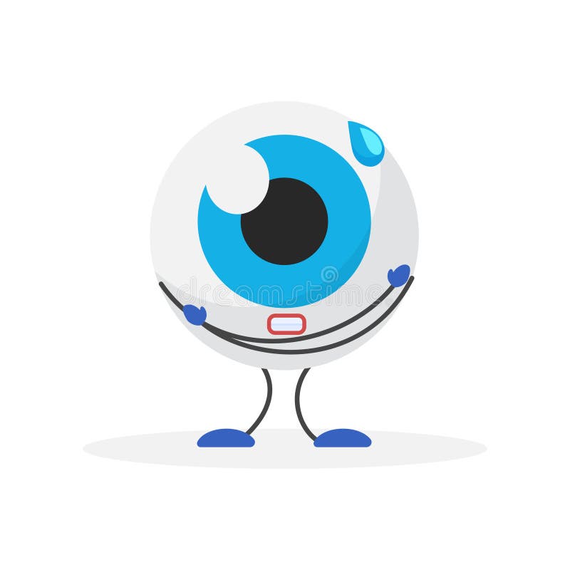 Sick Funny Eyeball Character Shivering with Cold and Flu Stock Vector ...
