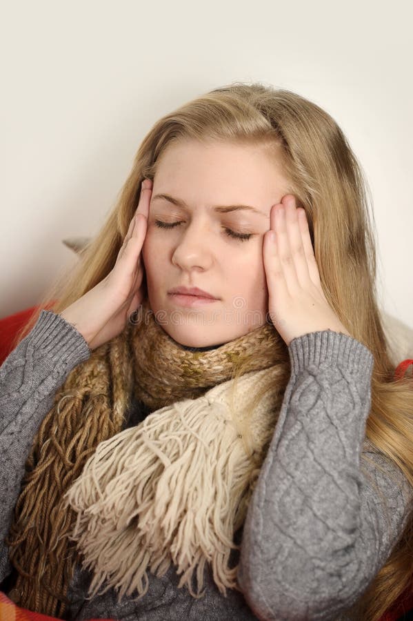 Girl sick with temperature stock photo. Image of contagious - 29034904