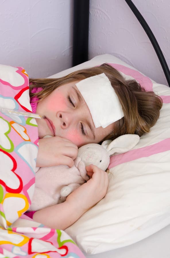 Sick girl sleeping stock image. Image of thinking, medicine - 28436259