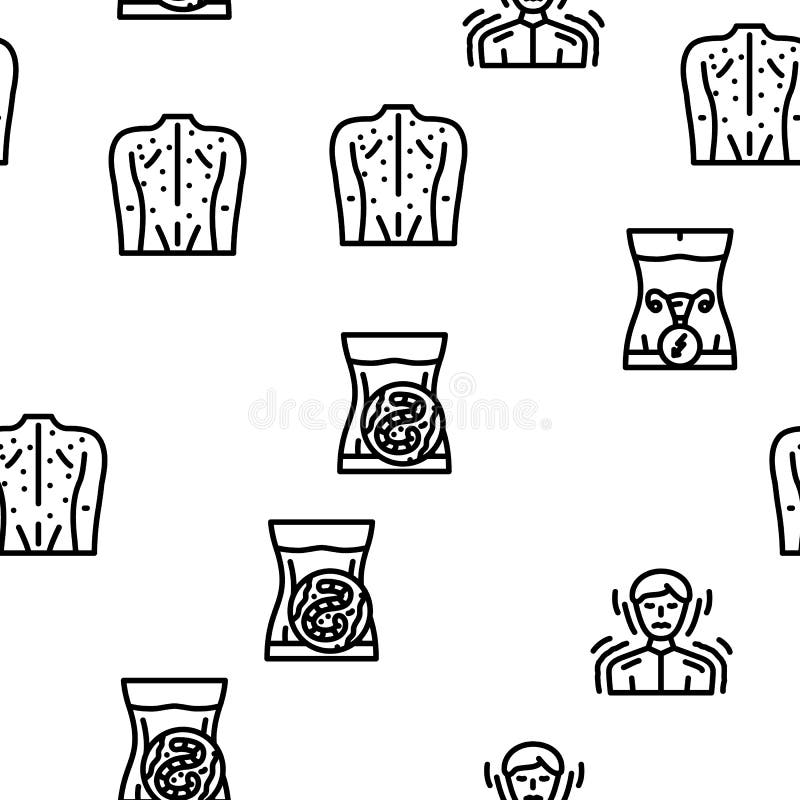 Sick Health Problem and Allergy Vector Seamless Pattern Stock ...