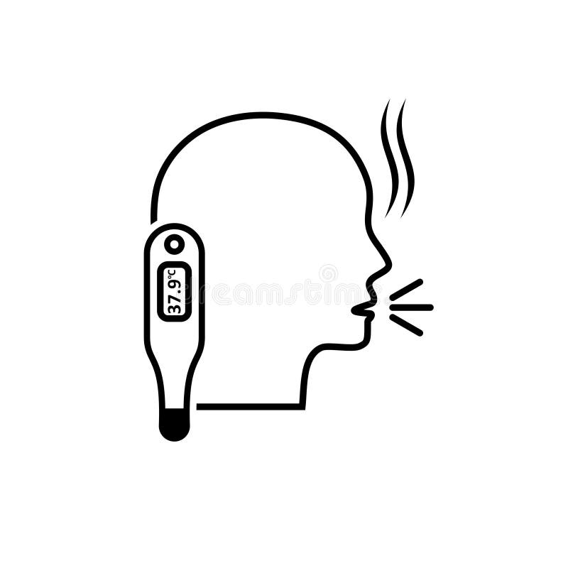 Sick Human Icon Isolated on White Background Stock Vector ...