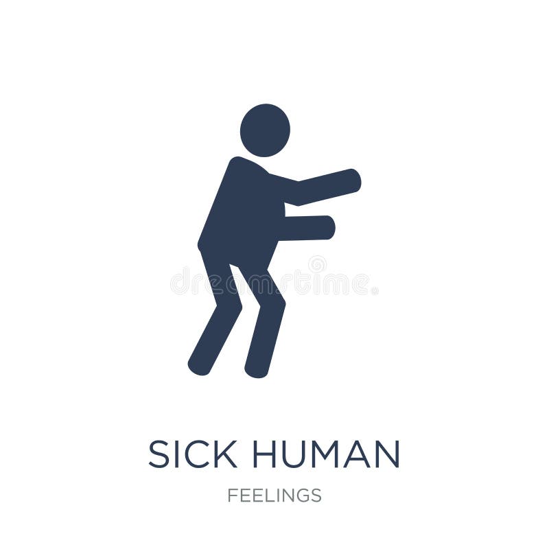 Sick Human Icon. Trendy Flat Vector Sick Human Icon on White Background ...