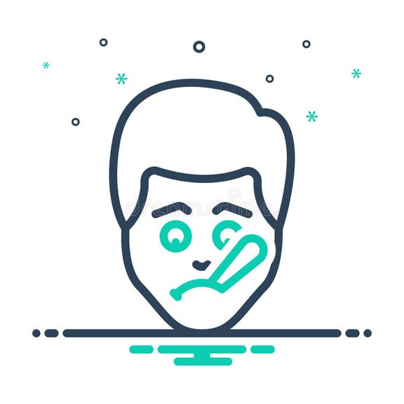 Mix Icon for Sick, Indisposed and Fever Stock Vector - Illustration of ...