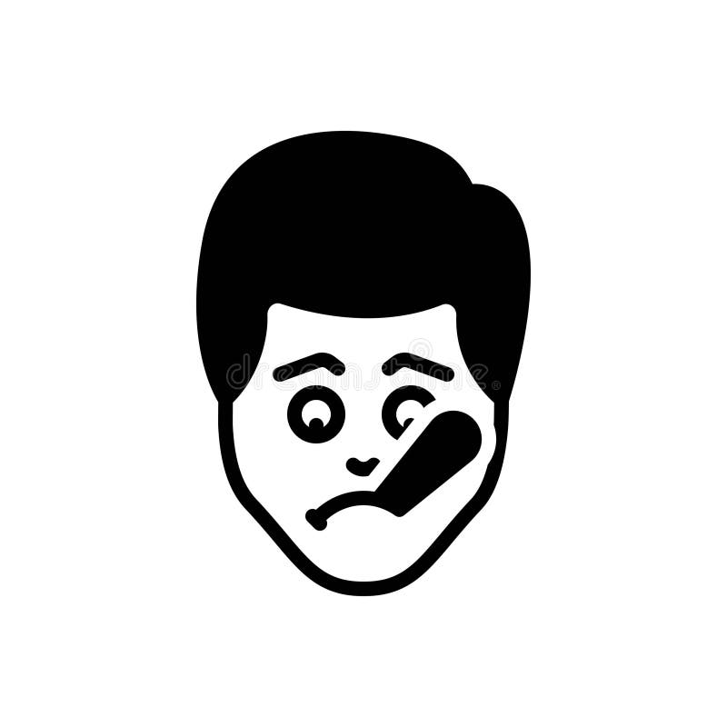 Black Solid Icon for Sick, Indisposed and Fever Stock Vector ...