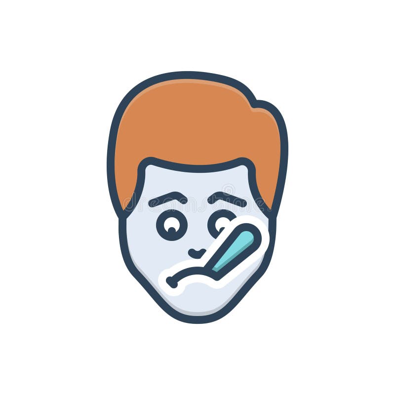 Color Illustration Icon for Sick, Indisposed and Fever Stock ...