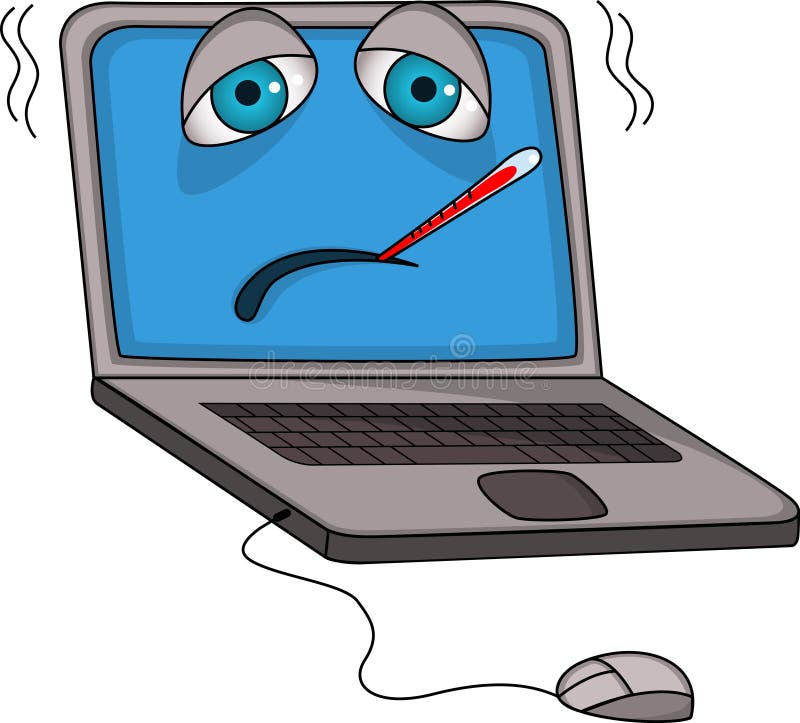 Sick laptop stock illustration. Illustration of illustration - 23278599