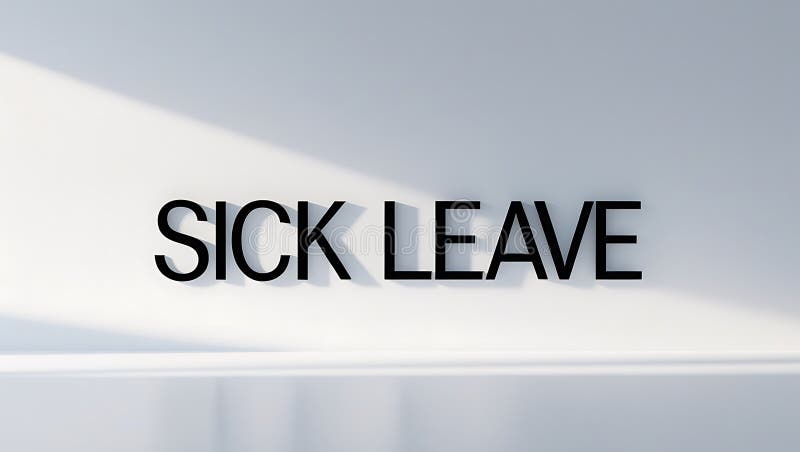 Sick Leave Notice Displayed on a Plain Background with Light Shadows ...