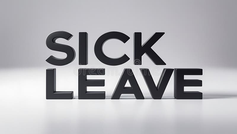 Sick Leave Text in Bold Letters on a Light Background Creating an ...