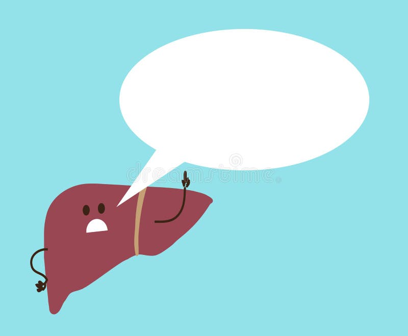 Sick Liver on a White Background. Cartoon. Vector. Stock Vector ...