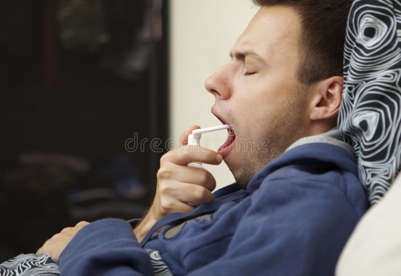 Sick Man stock photo. Image of hands, painful, sick, throat - 16205908