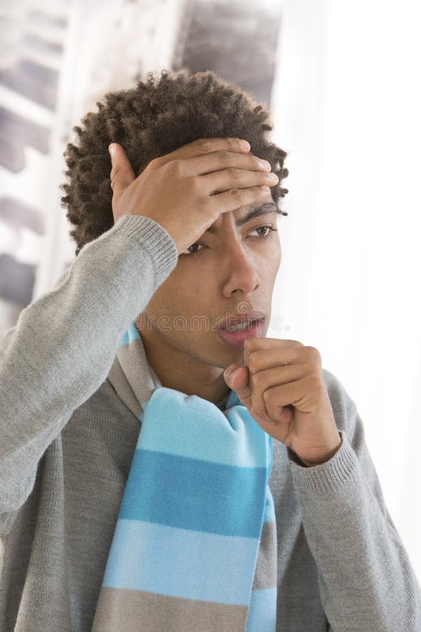 Sick Man, Cough Man, with Flu Stock Photo - Image of science, medicine ...