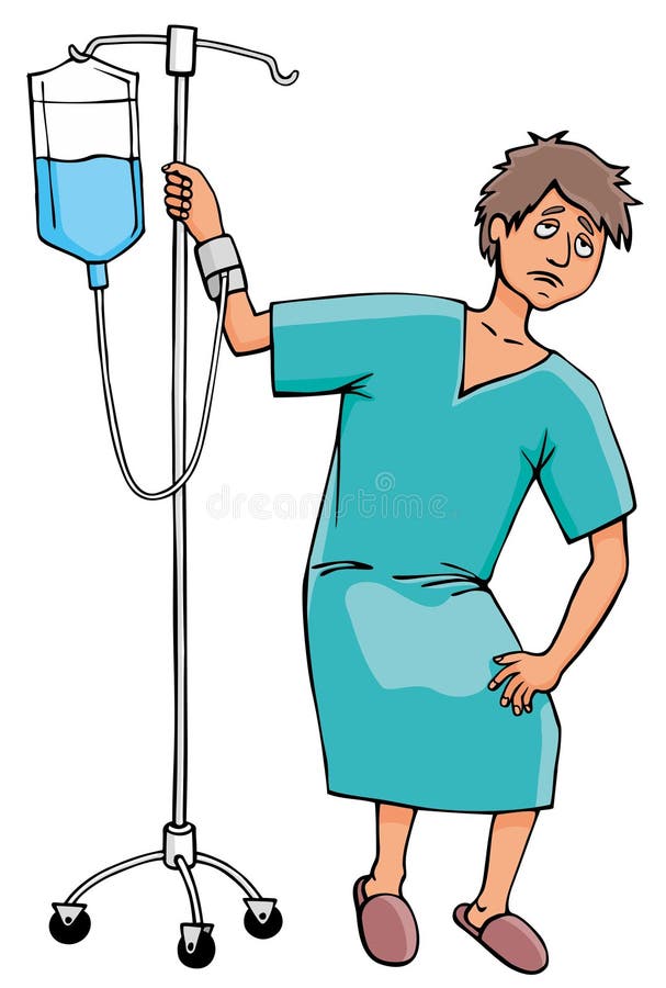 Sick man with drip stock vector. Illustration of adult - 33078215