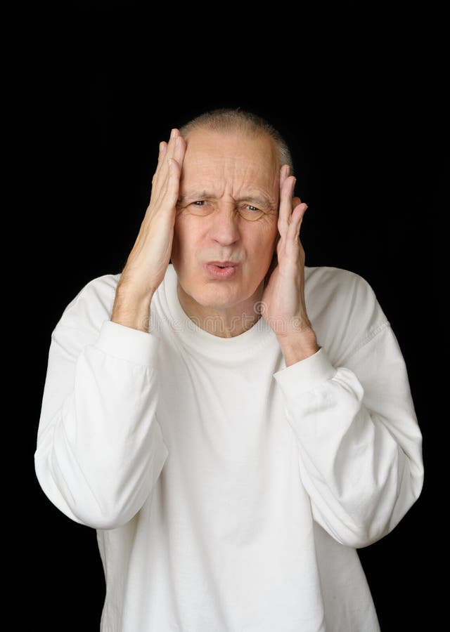 Sick Man with headache stock image. Image of depression - 35473133