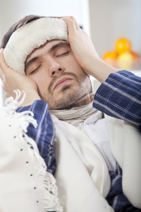 Sick man with high fever stock image. Image of male, adult - 17058901