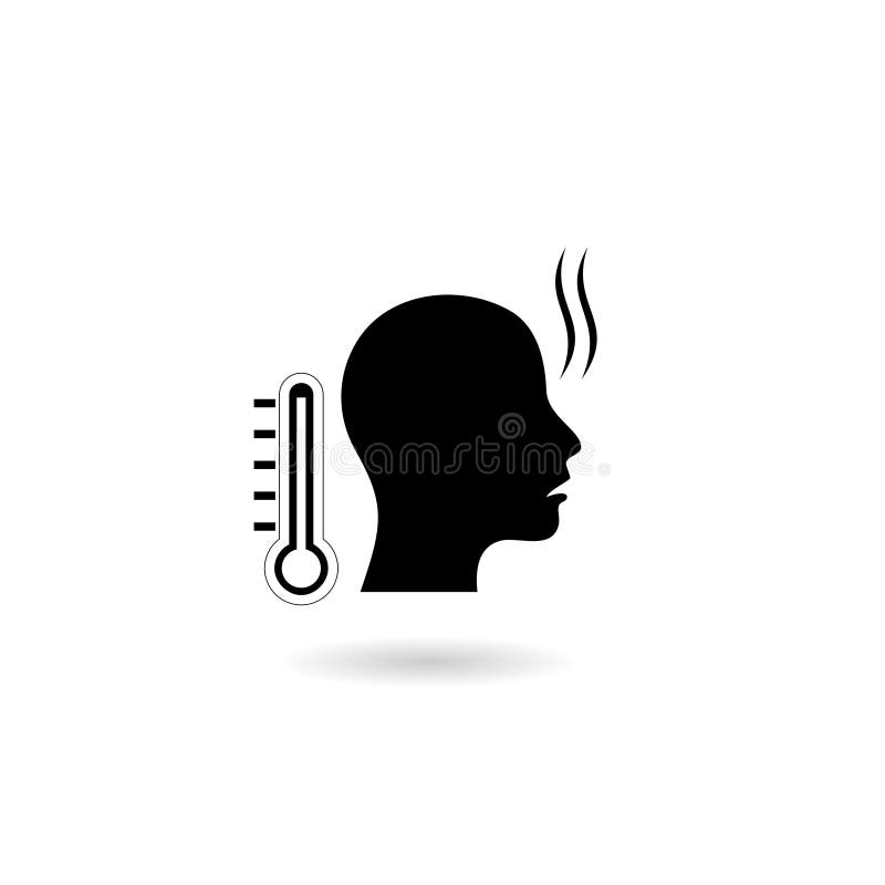Sick Man with Shadow Icon Isolated on White Background Stock Vector ...