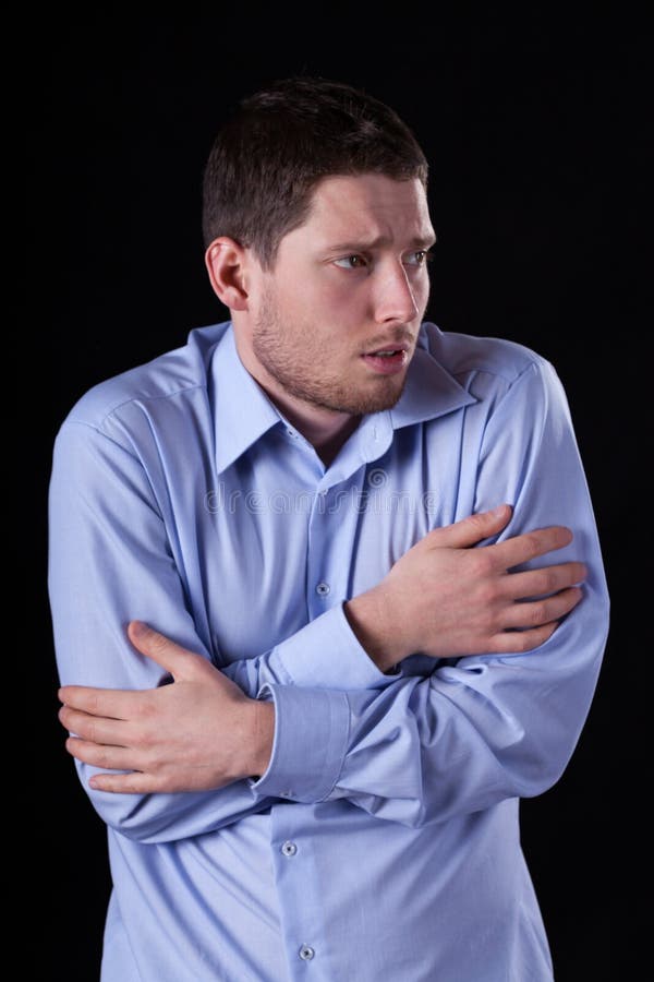 Sick man shivering stock image. Image of illness, health - 40060027