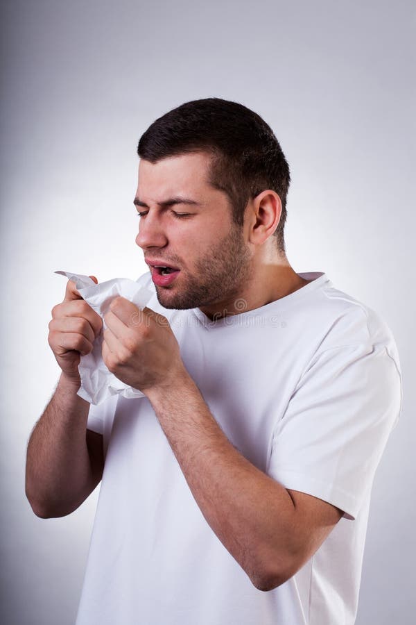 Sneezing Man stock image. Image of teen, tissues, people - 8952703