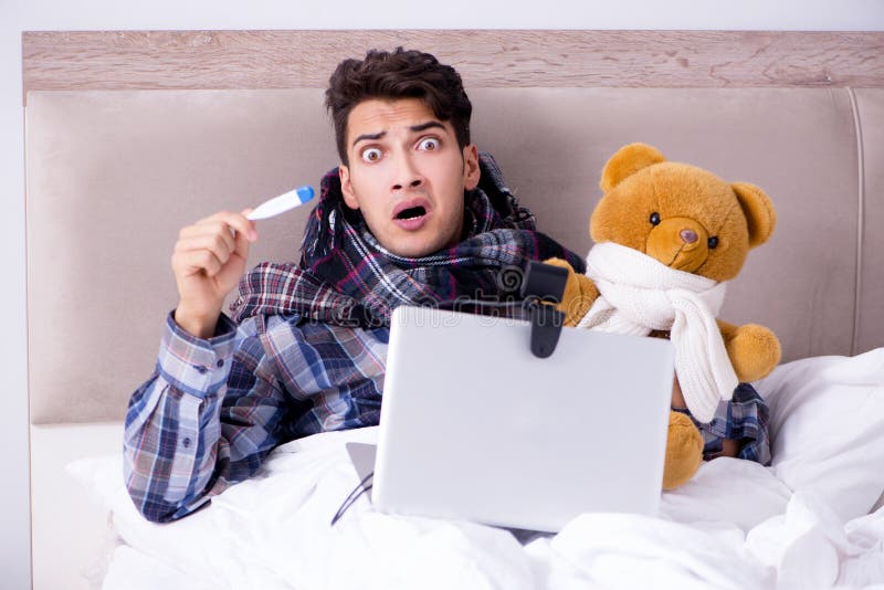 The Sick Man Suffering from Flu in the Bed Stock Photo - Image of ... The Sick Man Suffering from Flu in the Bed Stock Photo - Image of ...