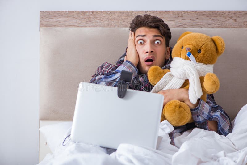The Sick Man Suffering from Flu in the Bed Stock Image - Image of ... The Sick Man Suffering from Flu in the Bed Stock Image - Image of ...